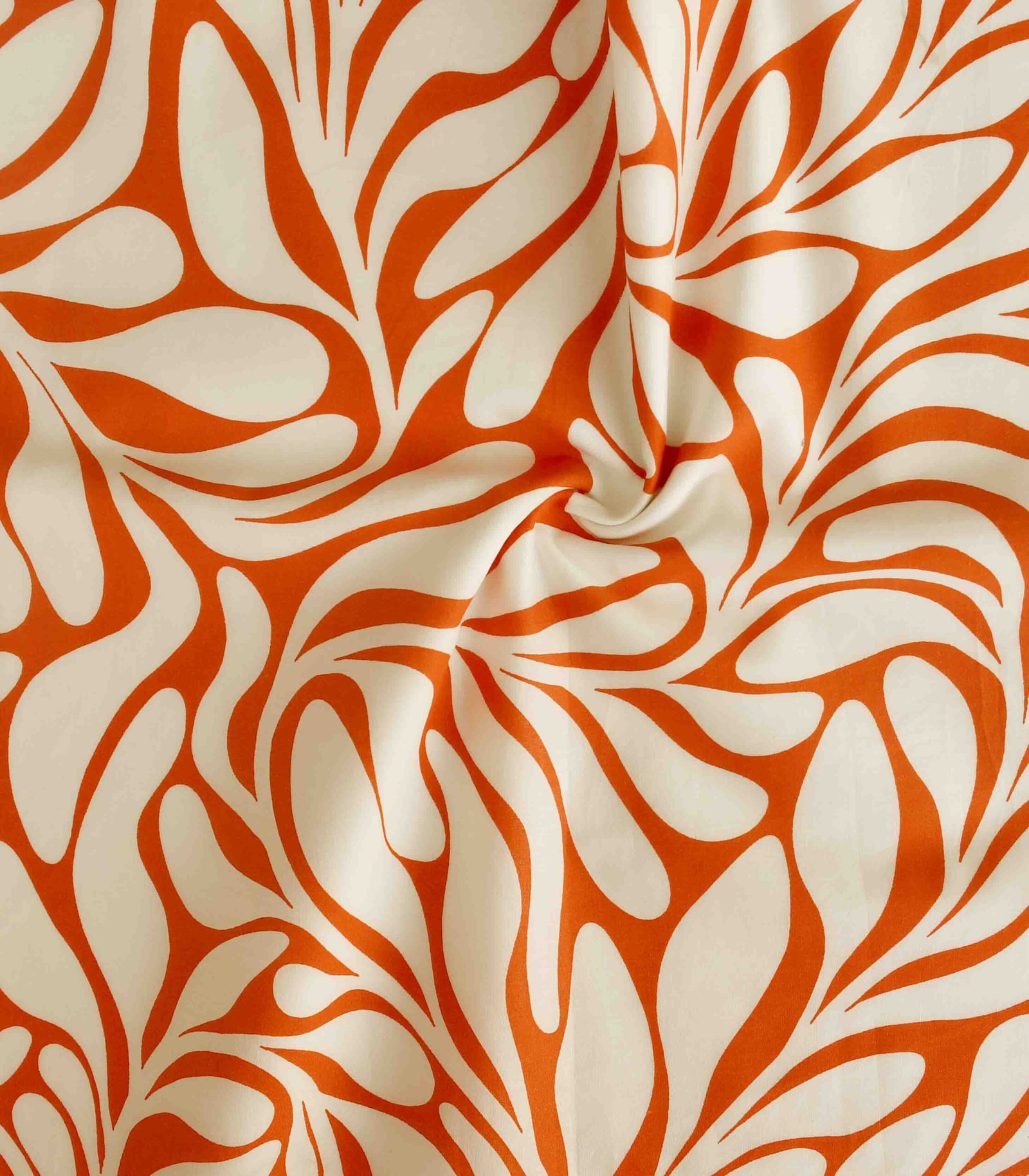 Cotton Hot Orange Scroll Printed Woven Fabric (FC-DEPL1217) - Dinesh ...