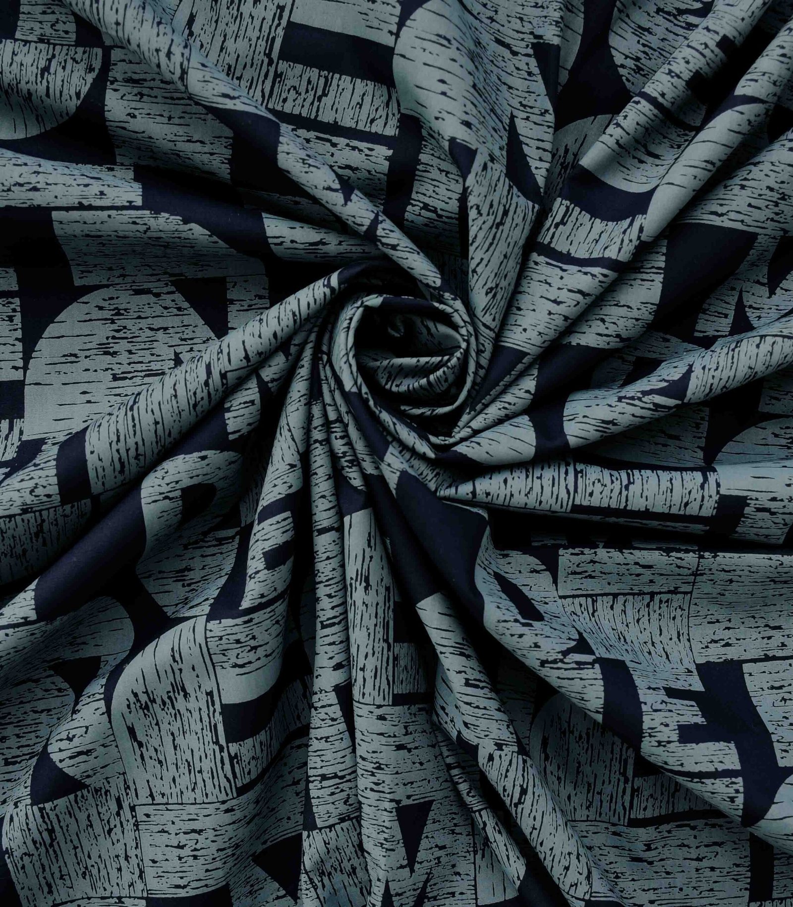 Cotton Navy Base Letter Printed Woven Fabric (FC-MTM512) - Dinesh Exports