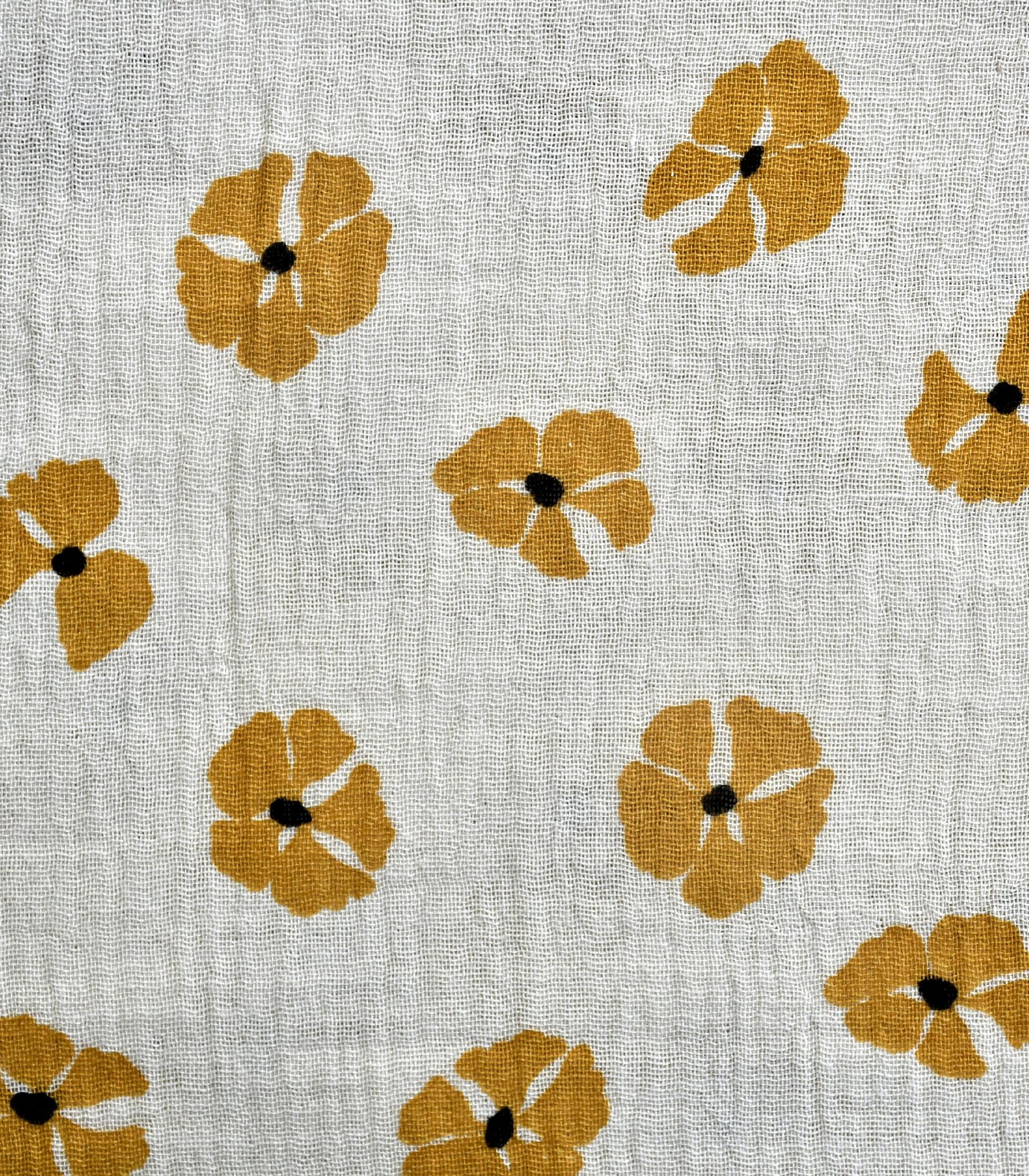 Cotton Beige Flower Print Fabric (FC-511) - Dinesh Exports