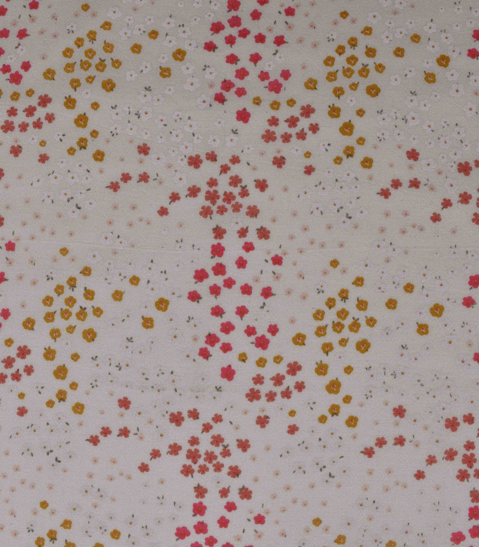 Cotton Milky White Pink Printed Woven Fabric (FC-MTM484) - Dinesh Exports